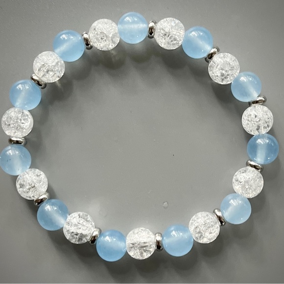 Hand Crafted | Jewelry | Light Blue Quartz And Clear Crackle Quartz ...